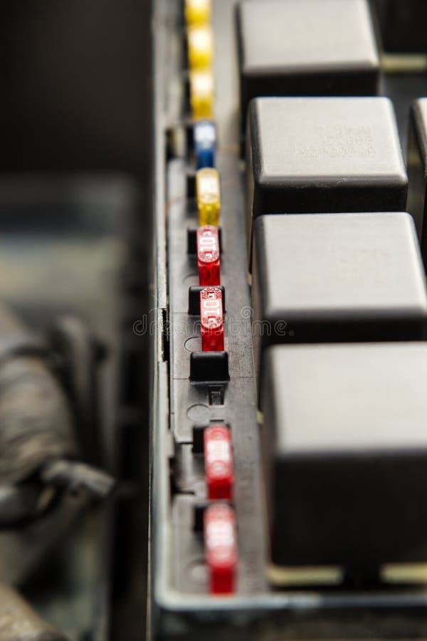 Automobile Fuses and Relays Stock Photo - Image of electric, machine ...