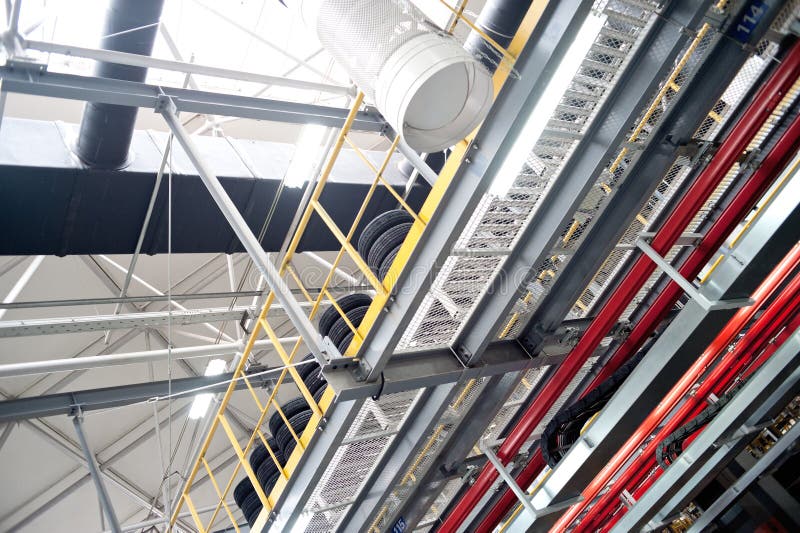 Automobile Plant Assembly Shop Stock Image - Image of pipelines, plants ...