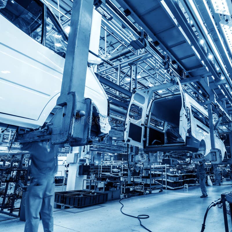 Automobile production line stock image. Image of assembly - 100932403