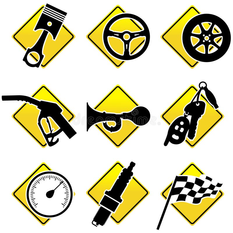 Racing Icons stock vector. Illustration of kart, tachometer - 19314156