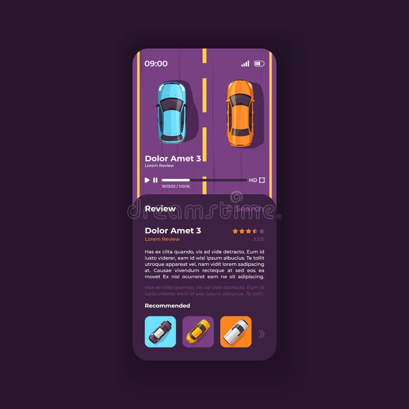 Car Game Review Smartphone Interface Vector Template Stock Vector ... Car Game Review Smartphone Interface Vector Template Stock Vector ...