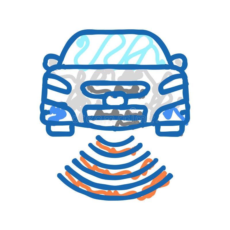 Automobile Sensor Icon Doodle Illustration Stock Vector - Illustration ...