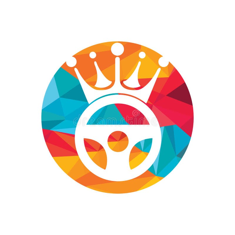 Drive King Vector Logo Design. Steering and Crown Vector Icon. Stock ...