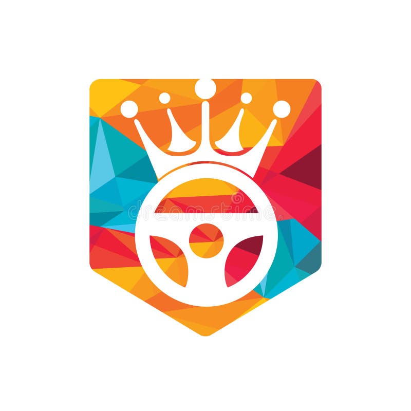 Drive King Vector Logo Design. Steering and Crown Vector Icon. Stock ...