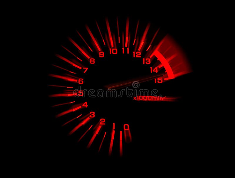 Illuminated Speedometer Glowing Red Numbers Abstract Background Stock ...