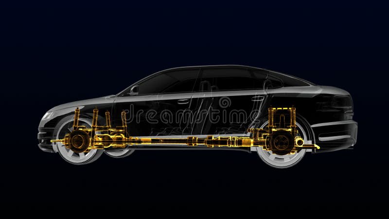 Automobile Technology. Running Car. 360 X-ray View. Stock Video - Video ...