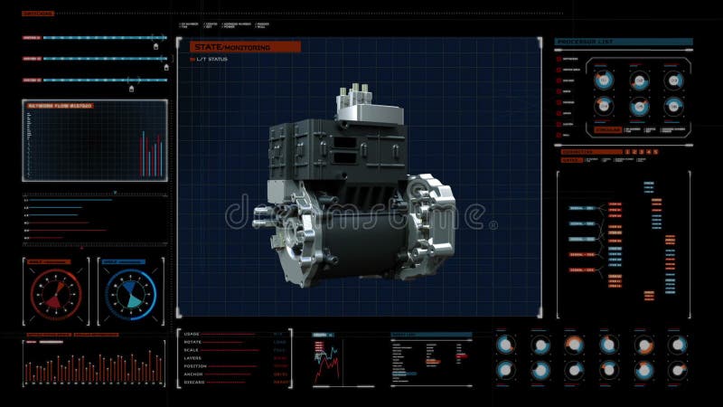 Automobile Technology. Drive Shaft System, Engine, Interior Seat. X-ray ...