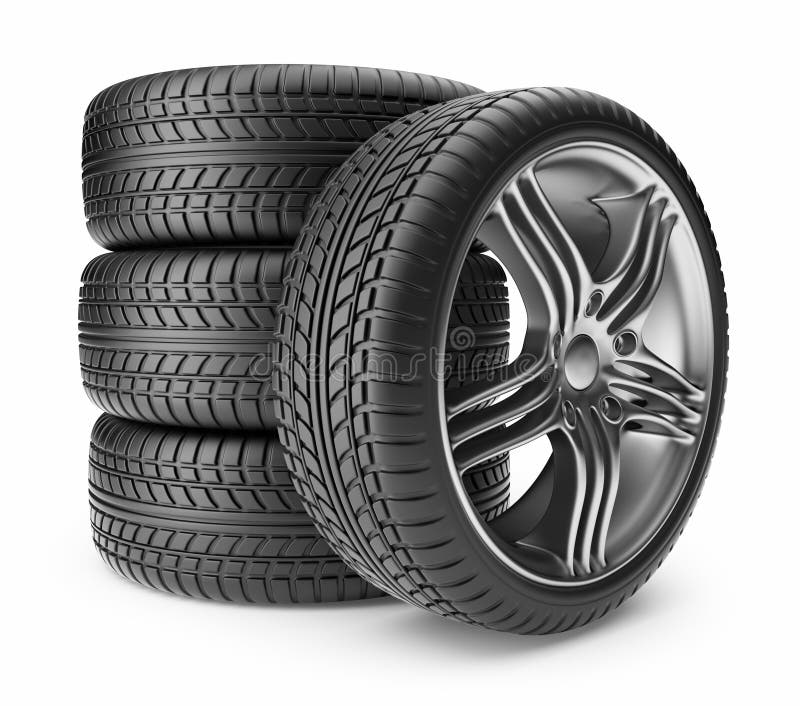 Automobile Tire. Wheel 3D, Icon Stock Illustration - Illustration of ...