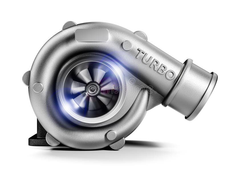 Automotive Turbo Charger in 3D Stock Illustration - Illustration of ...