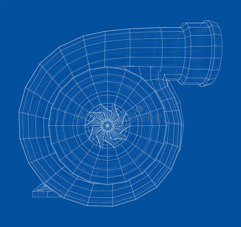 Automobile Turbocharger Concept Outline. Vector Stock Vector ...
