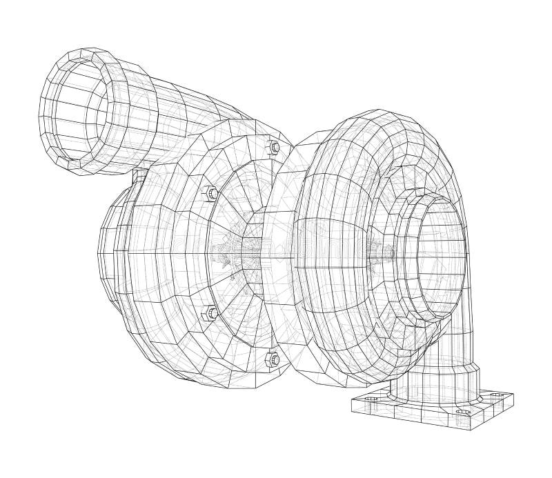 Automobile Turbocharger Concept Outline. Vector Stock Vector ...
