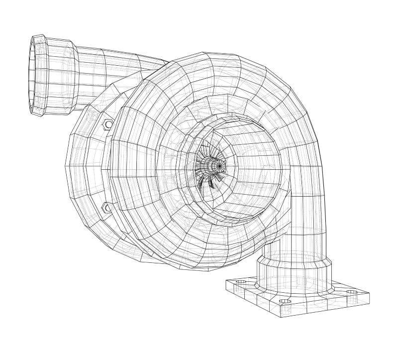 Automobile Turbocharger Concept Outline. Vector Stock Vector ...