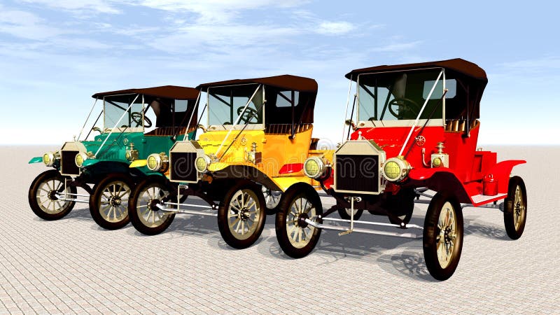 Automobili antiche illustrazione vettoriale. Illustrazione di isolato ...