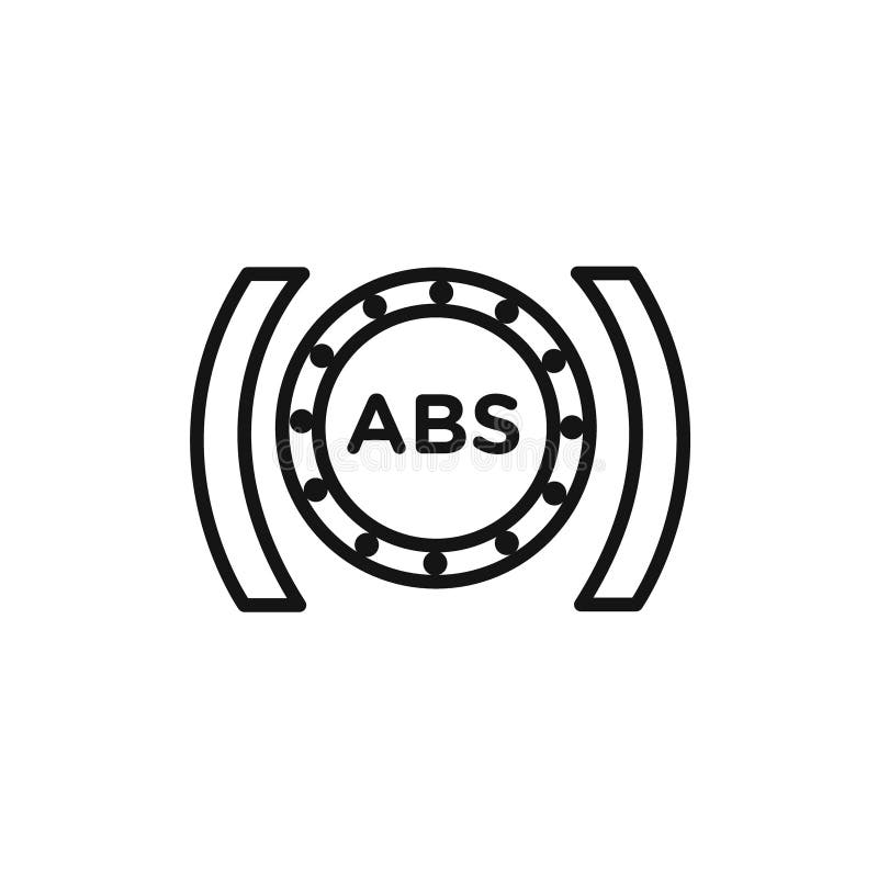 Automotive ABS Icon Vector Set Collection for Web Stock Illustration ...