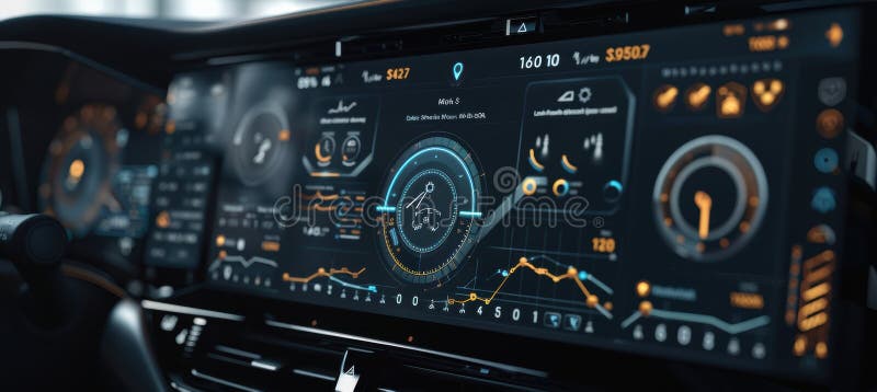 Automotive App Dashboard Interface with Progress Bar and Mechanical ...