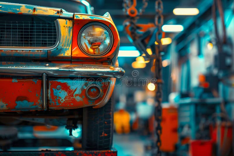 Automotive Assembly Line in Action. Generative Ai Stock Illustration ...