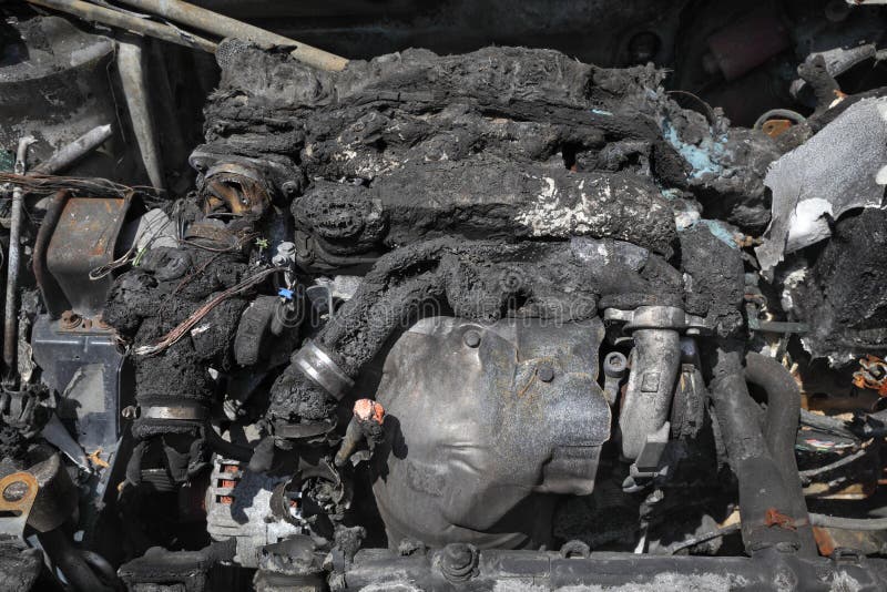 Automotive, Burned Car Engine Stock Image - Image of dirty, corrosion ...
