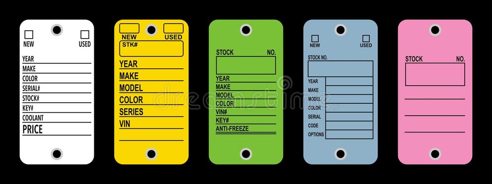 Automotive Car Dealer Key Tags Vector Set Stock Vector - Illustration ...
