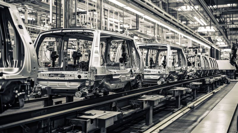 Automotive Chassis Car Production Stock Illustration - Illustration of ...