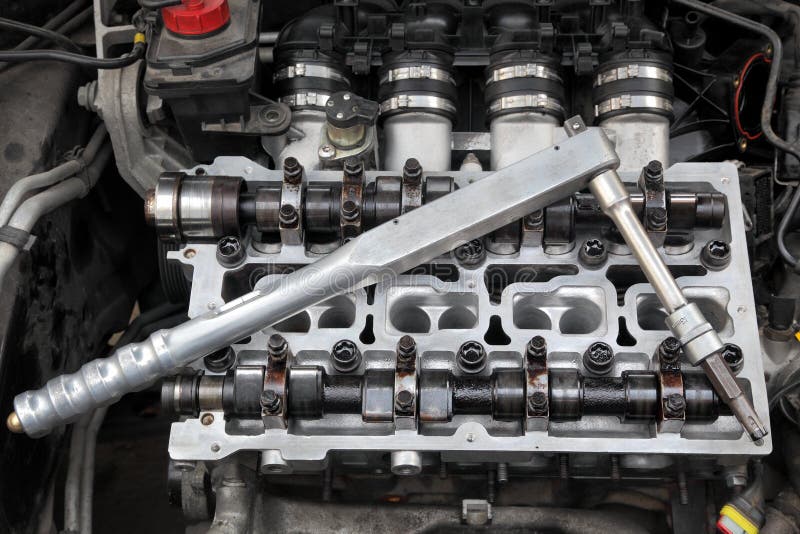 Automotive, Cylinder Head Servicing Stock Image - Image of ...
