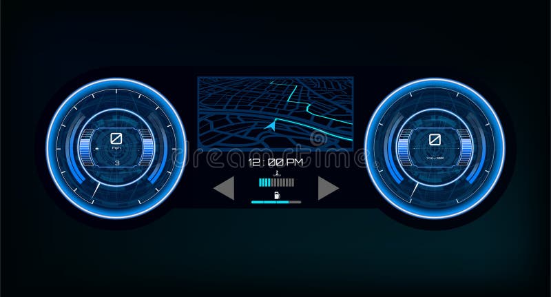 Automotive Dashboard Hud Style Stock Illustrations – 118 Automotive ...
