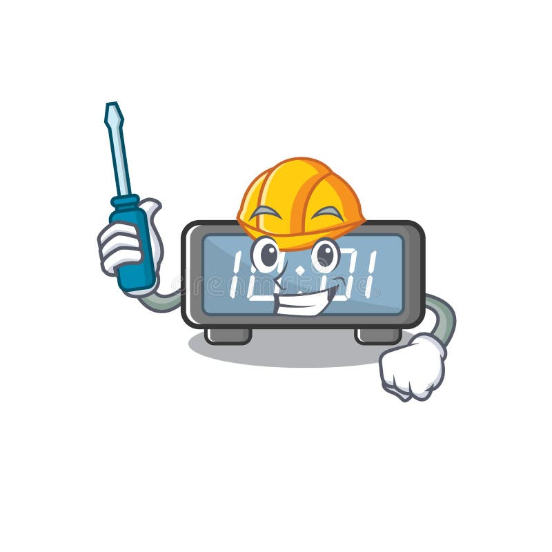 Automotive Digital Clock on a Cartoon Chair Stock Vector - Illustration ... Automotive Digital Clock on a Cartoon Chair Stock Vector - Illustration ...