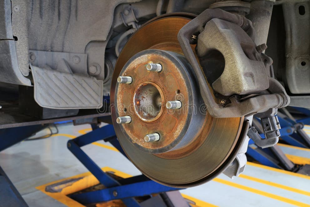 Automotive Disc Braking System Close Up View Stock Photo - Image of ...