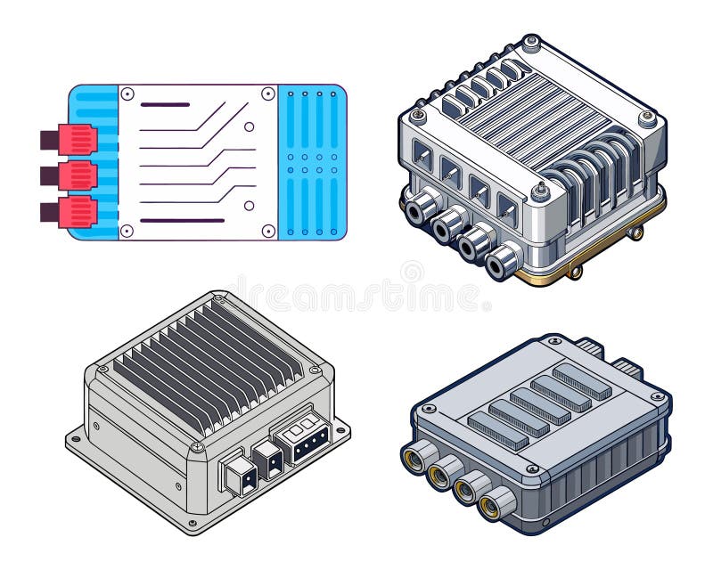 Automotive ECU 3D Graphic – Engine Control Module with Metallic Case ...