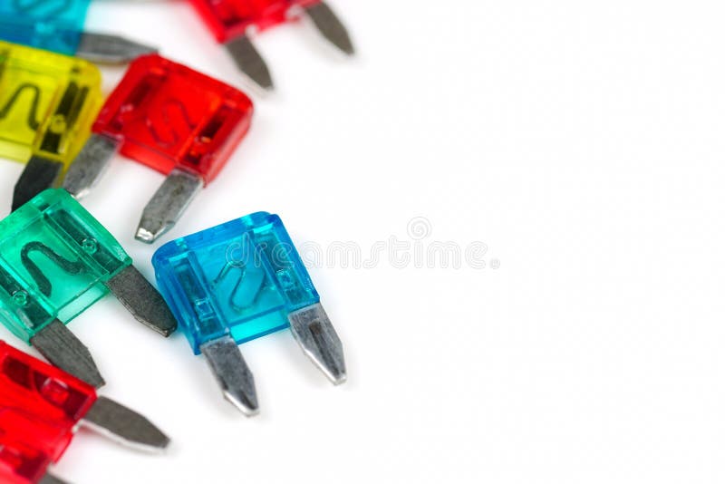 Automotive Electrical Fuses Isolated on White Background. Stock Photo ...