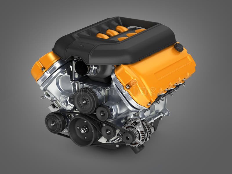 Automotive Engine Gearbox Assembly Isolated On White Background 3D ...