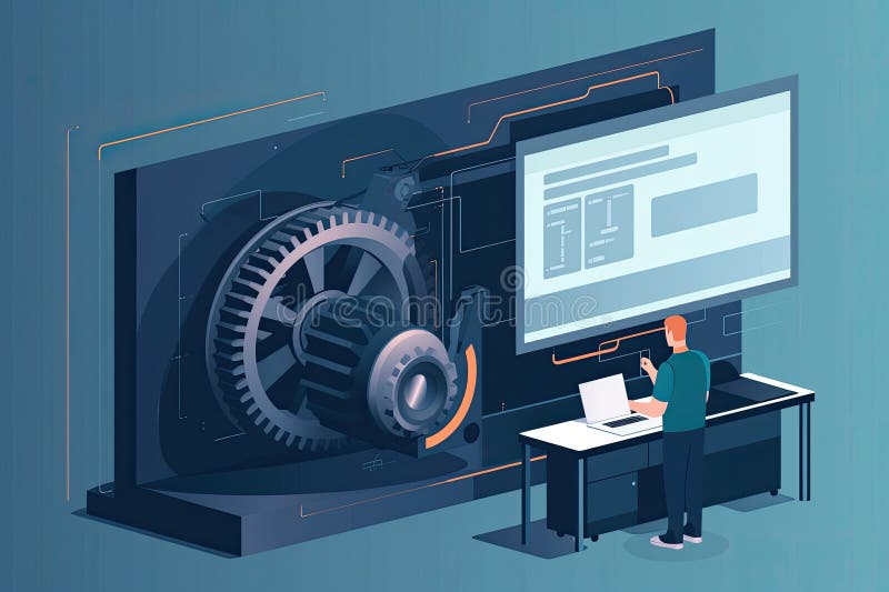 Automotive Engineer Testing a New Engine on a Dynamometer, Measuring ...