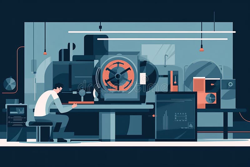 Automotive Engineer Testing a New Engine on a Dynamometer, Measuring ...