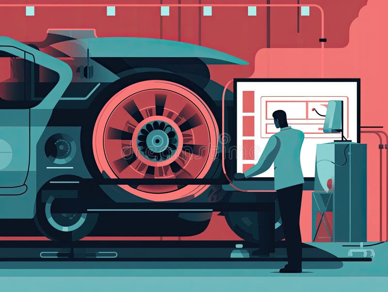 Automotive Engineer Testing a New Engine on a Dynamometer, Measuring ...