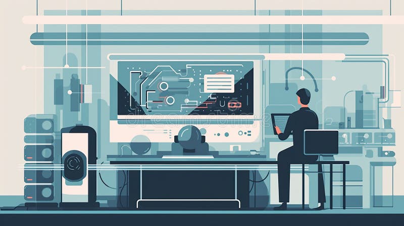 Automotive Engineer Testing a New Engine on a Dynamometer, Measuring ...