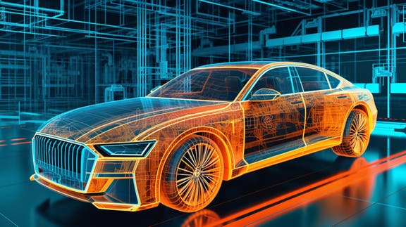 Automotive Engineer Uses Digital Tablet with Augmented Reality for Car Design Analysis and ...