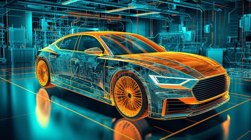 Automotive Engineer Uses Digital Tablet with Augmented Reality for Car ...