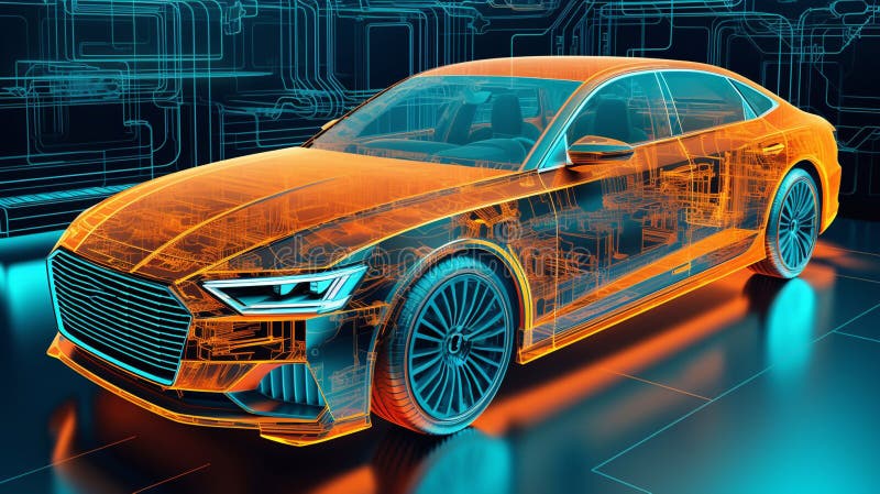 Automotive Engineer Uses Digital Tablet with Augmented Reality for Car ...
