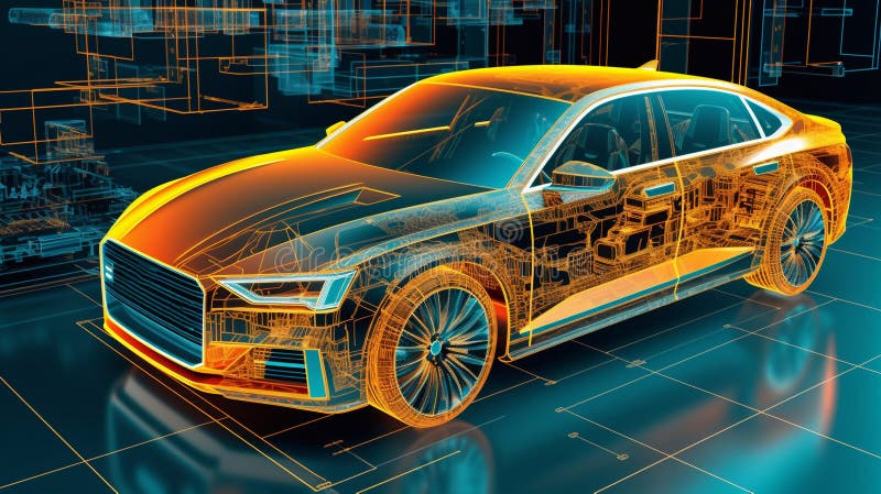 Automotive Engineer Uses Digital Tablet with Augmented Reality for Car ...