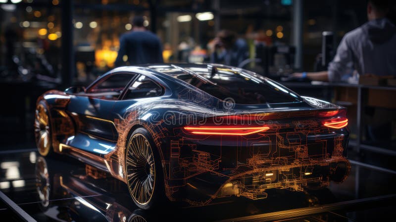 Automotive Engineer Using Digital Tablet with Augmented Reality in High ...