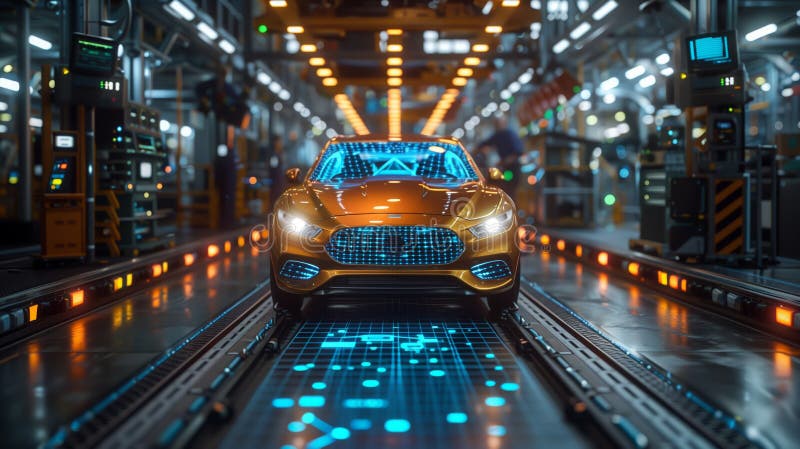 Automotive Engineer Working on Electric Car Chassis Platform, Using ...