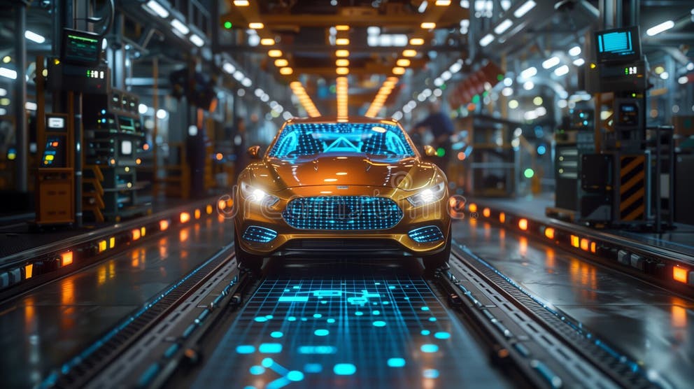 Automotive Engineer Working on Electric Car Chassis Platform, Using ...