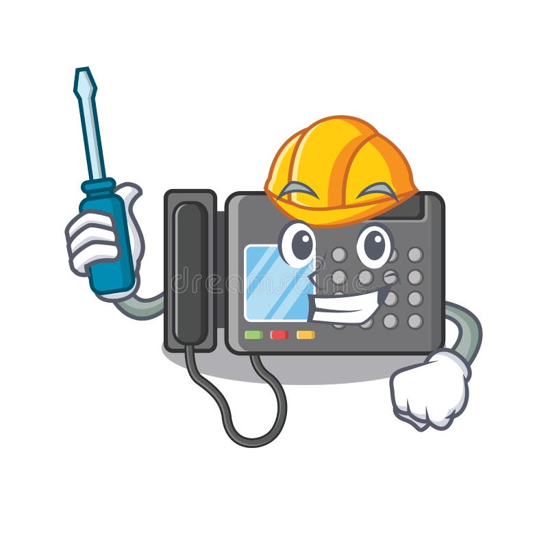 Happy Fax Machine Cartoon