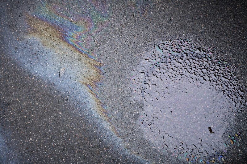 Automotive Fluid Marks on Parking Lot Surface Stock Image - Image of ...