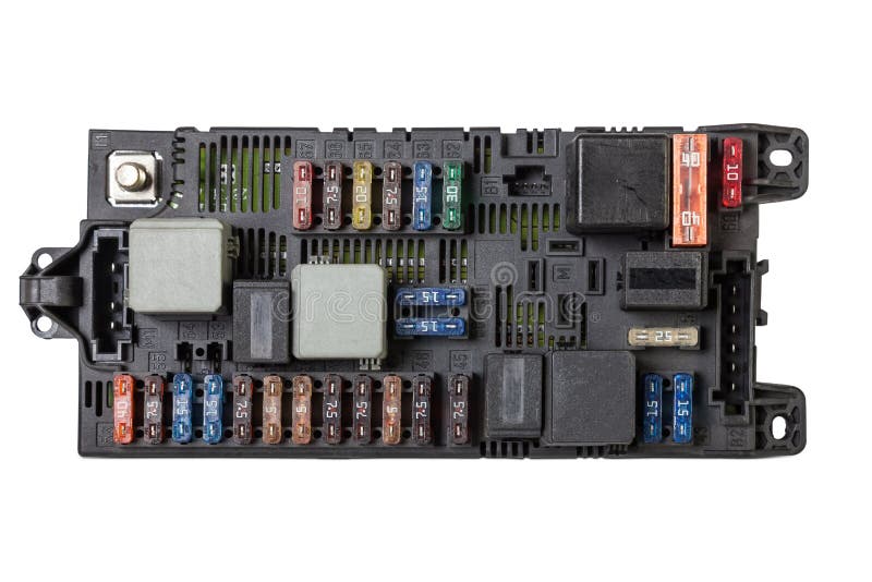Automotive Fuses on a Black Panel with Holders and Multi-colored ...