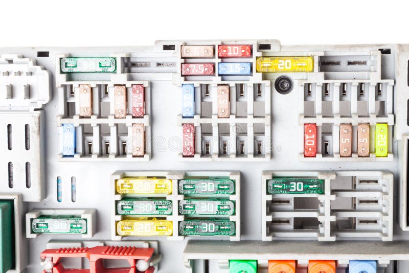 Automotive Fuses on the Panel with Connectors and Multi-colored Marked ...