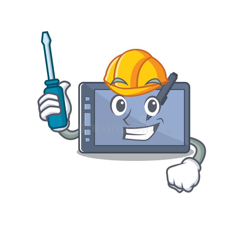 Automotive Graphic Tablet on the Mascot Table Stock Vector ...