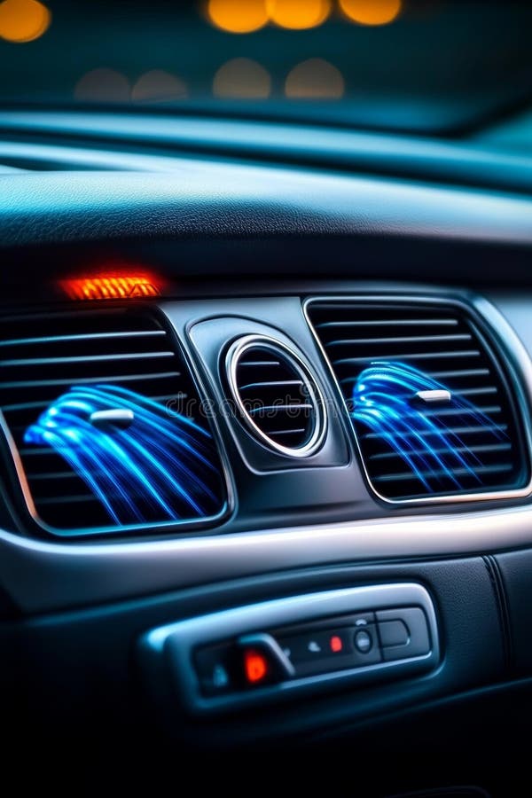 Automotive Interior Design with Climate Control AC System and Modern Car Air Ventilation ...