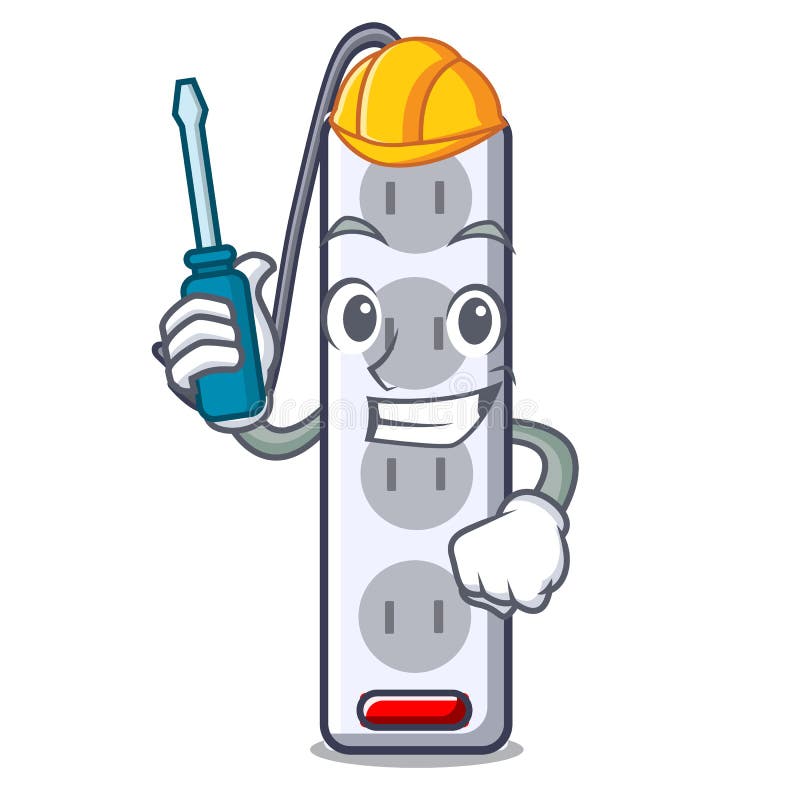 Automotive Isolated Power Strip with the Mascot Stock Vector ...