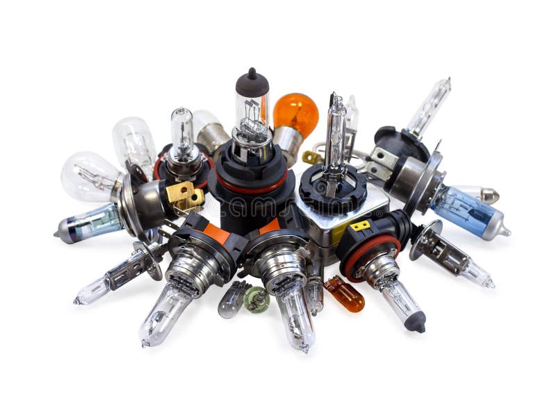 Automotive Light Bulbs. Xenon. Halogen. Stock Photo - Image of industry ...