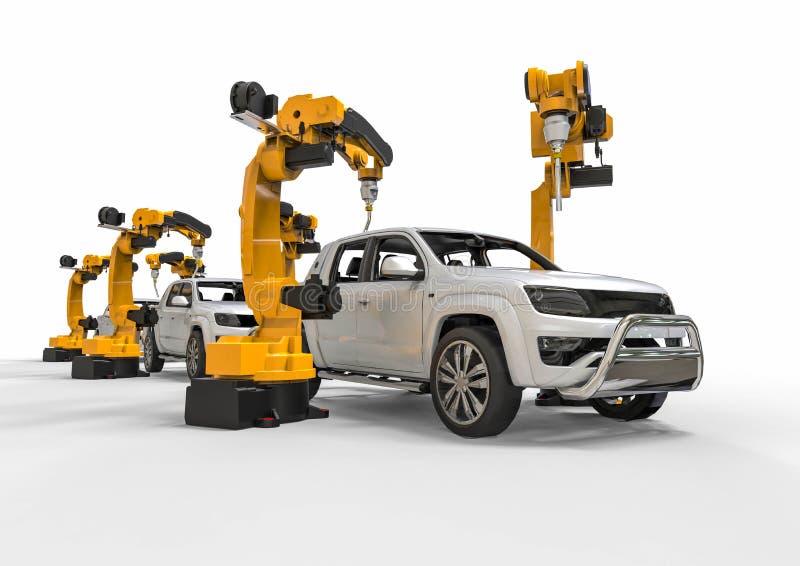 Automotive Manufacturing Business. Automatic Assembly Line Stock ...